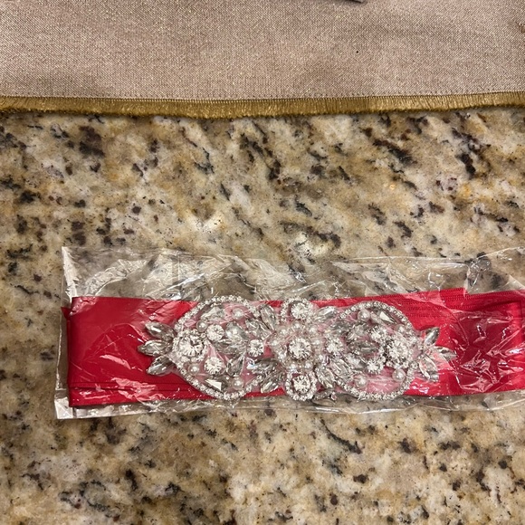 Accessories | New Red And Silver Embellished Belt | Poshmark